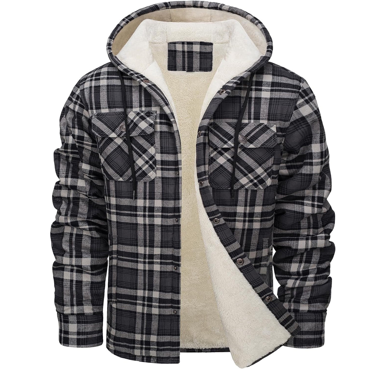 Feancey Sales Today Mens Fleece Lined Hooded Jackets 2025 Winter ...