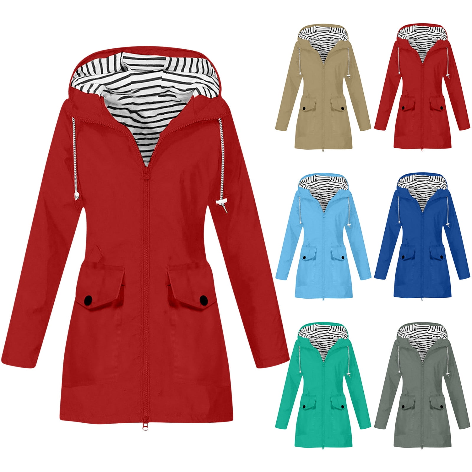 Feancey Sales Today Clearance Womens Waterproof Hooded Jacket ...