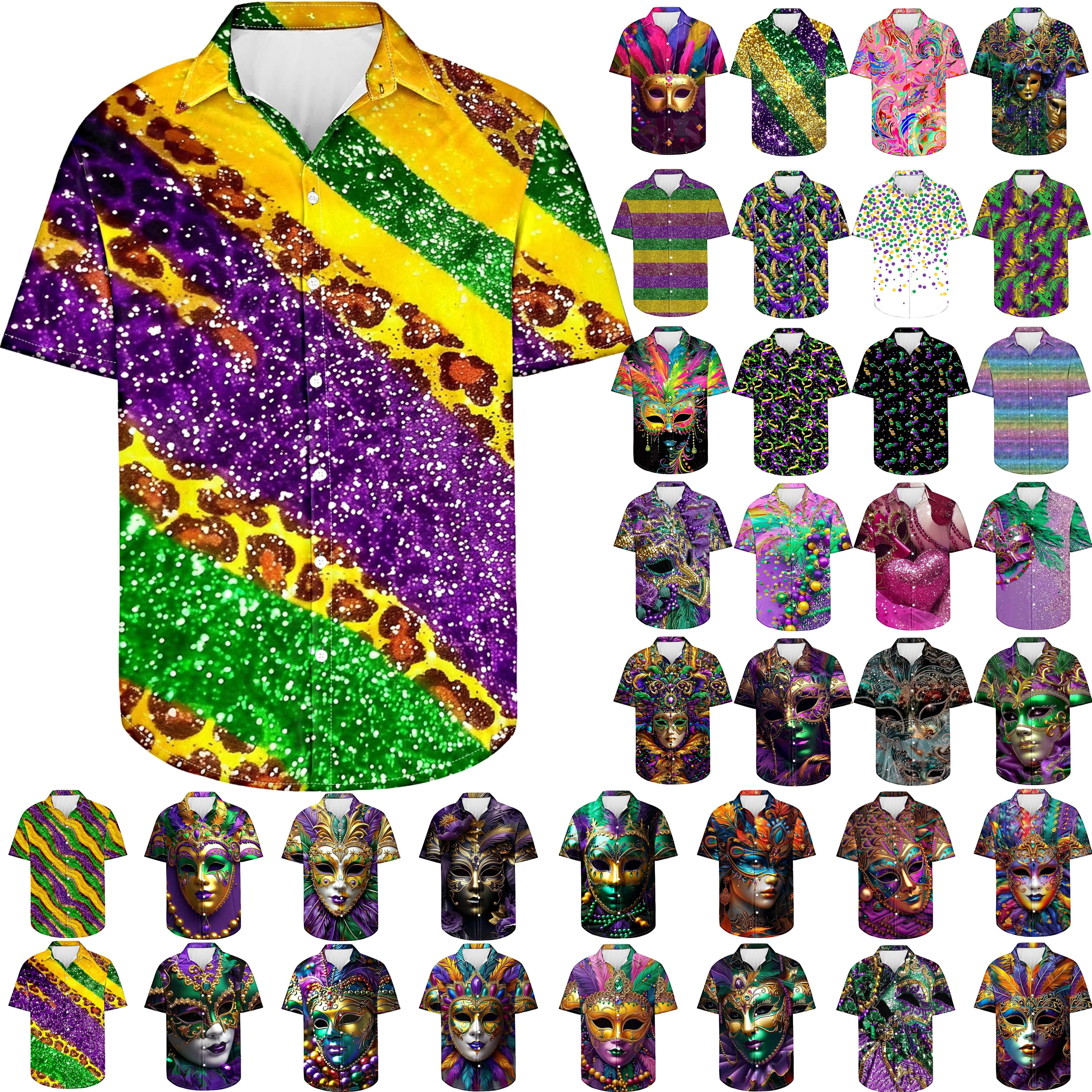 Feancey Summer Sales Clearance Big and Tall Hawaiian Shirts for Men ...