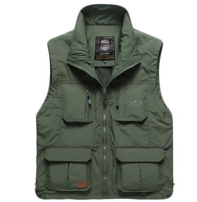 Feancey Men Vest Jacket Sport Mens Thin Multi Pocket Vests Leisure