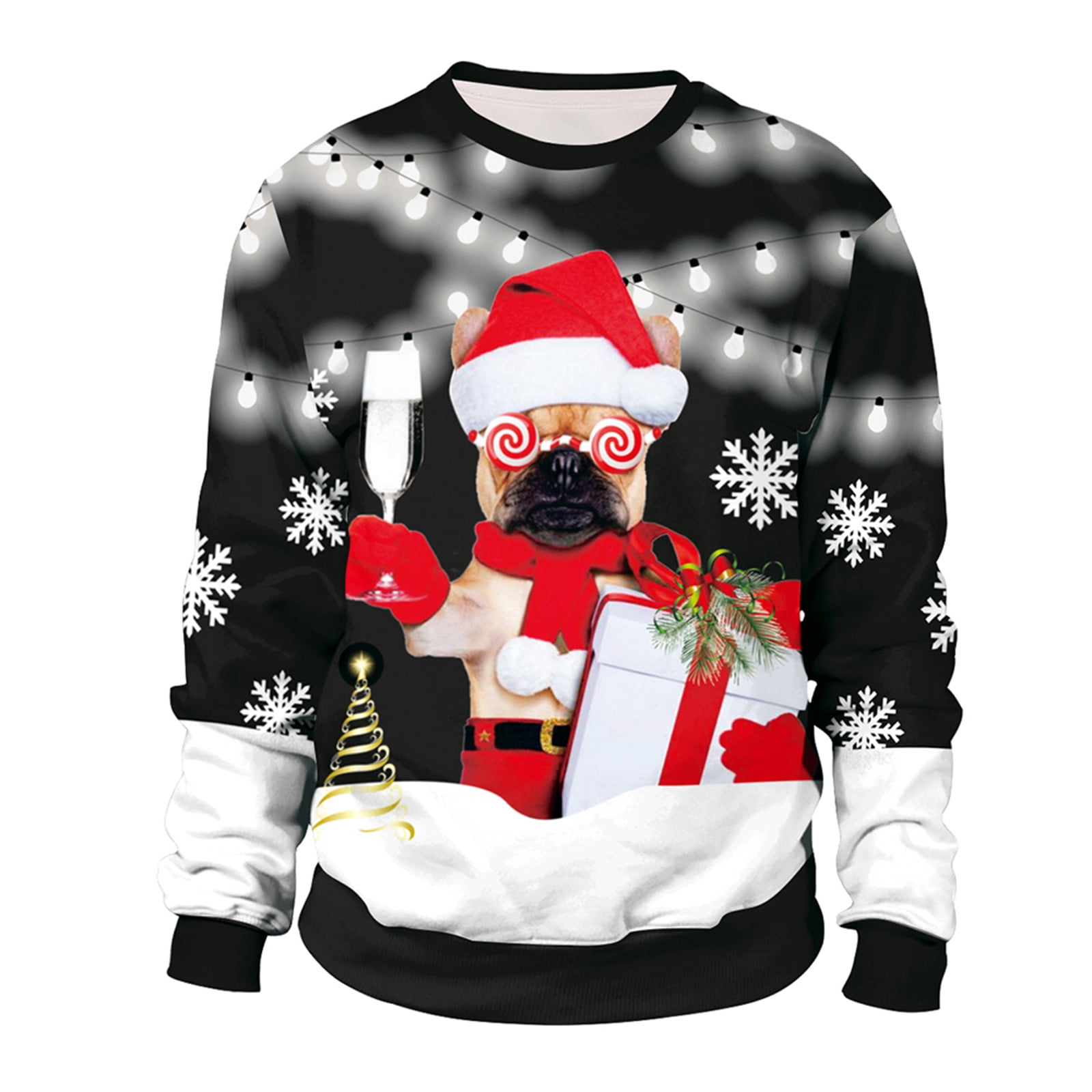 Feancey Mens Christmas Sweatshirt Santa,Crewneck Sweatshirts for Men ...
