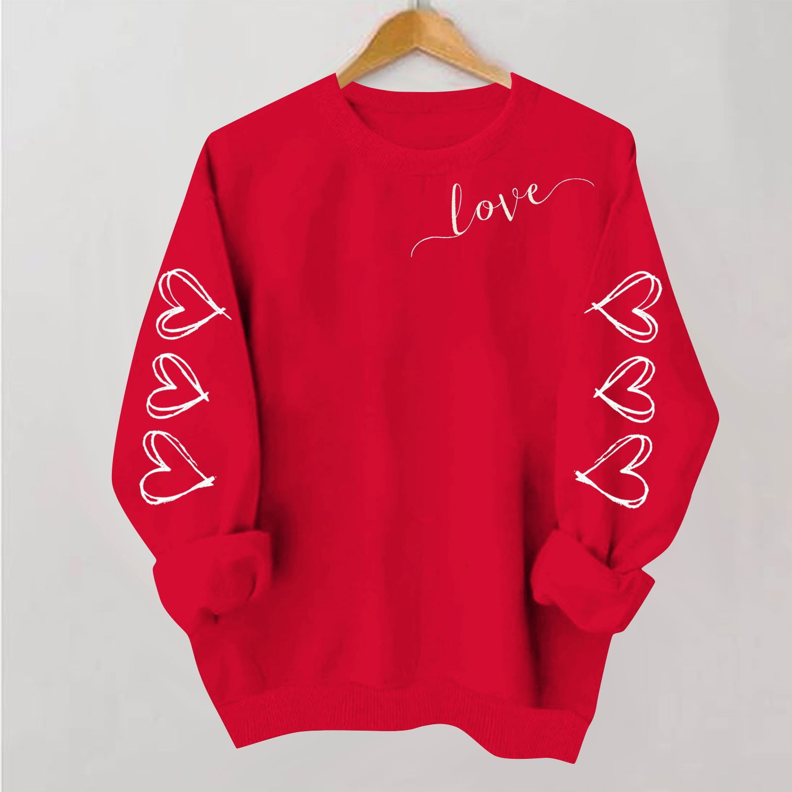 Feancey Plaid Love Heart Sweatshirts for Women Valentines Day Long ...