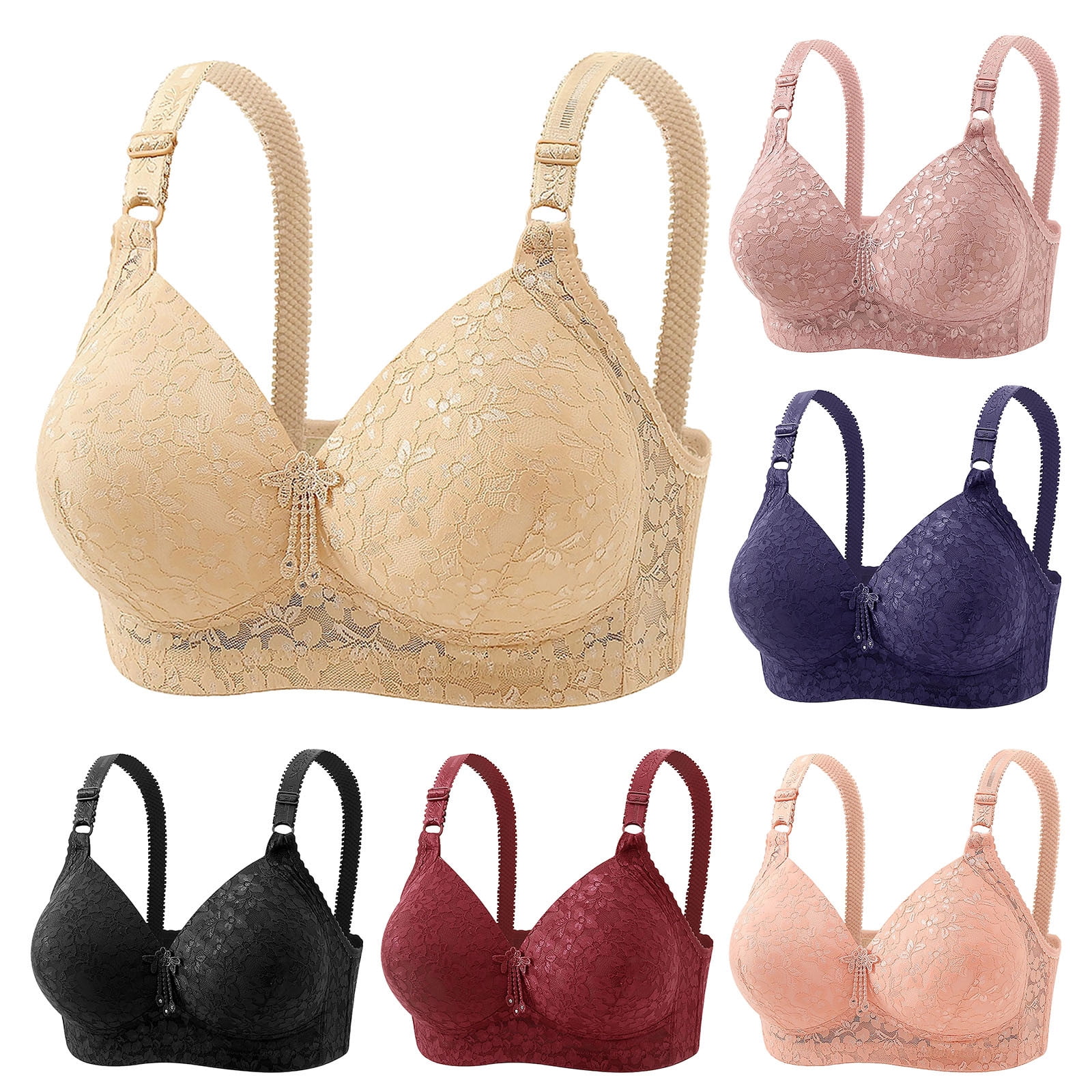 Feancey Plus Size Bralettes for Women Wireless Full Coverage Bra Soft ...