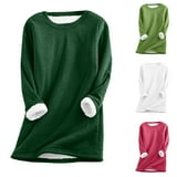 Feancey Plus Size Fleece Lined Sweatshirt Women Winter Sherpa Pullover ...