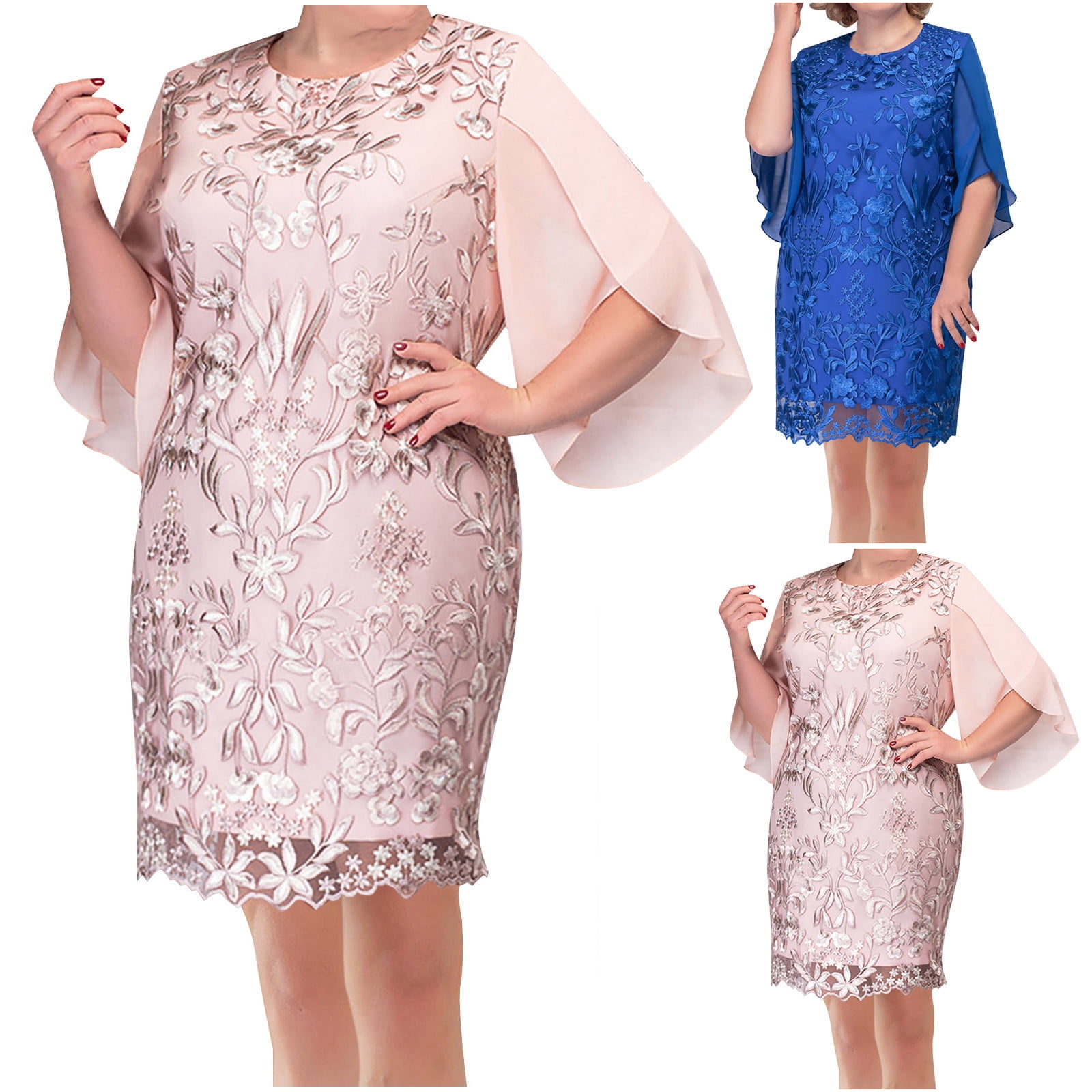 Feancey Plus Size Mother of The Bride Dresses for Women Appliqué ...