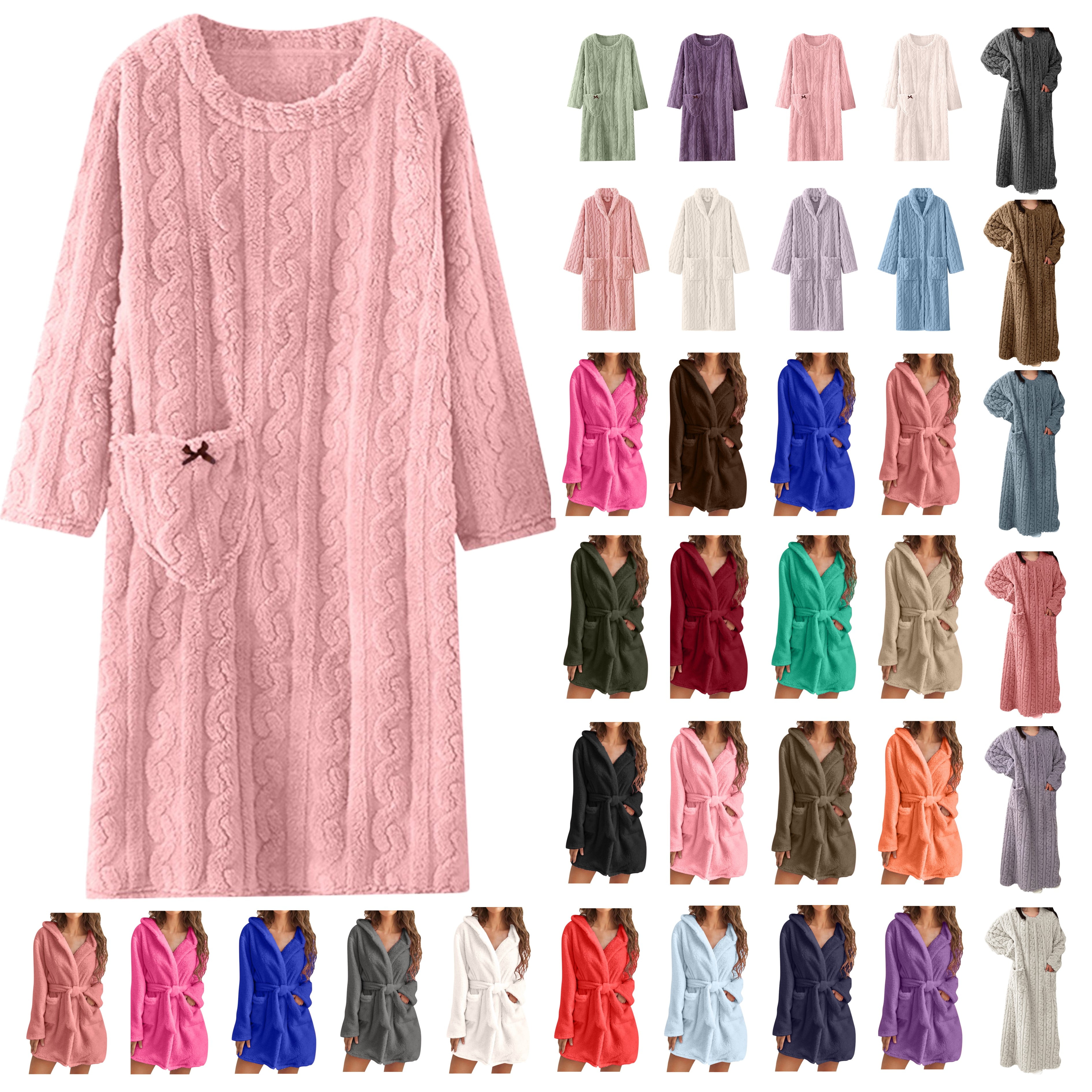 Feancey Todays Daily Deals Clearance Short Plush Robes for Women Winter ...