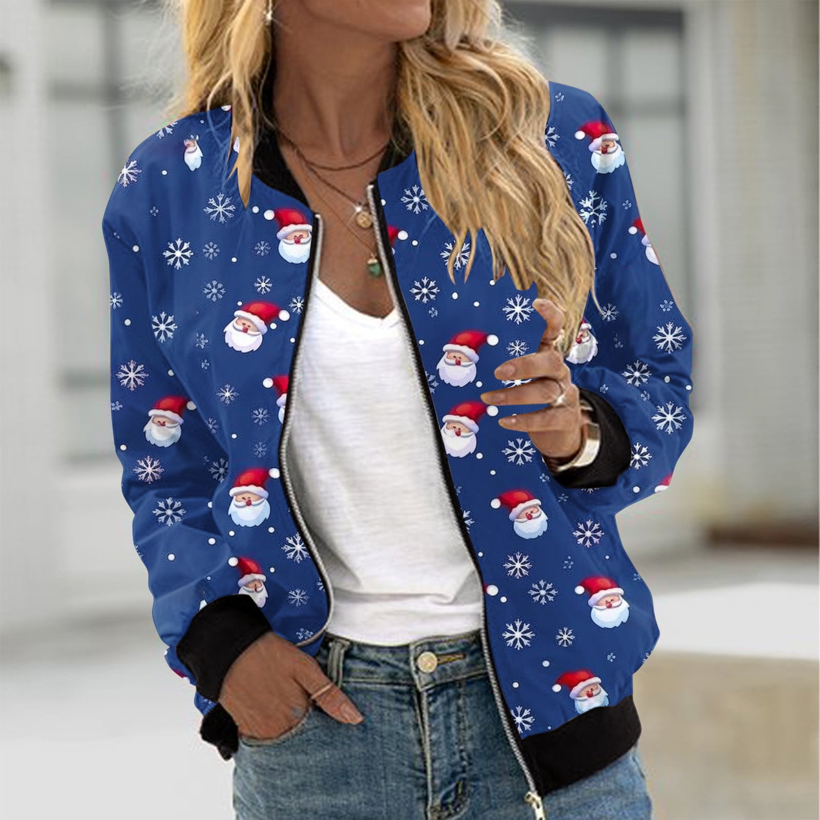 Feancey Sales Today Fall Jackets for Women Christmas Casual Full Zip ...