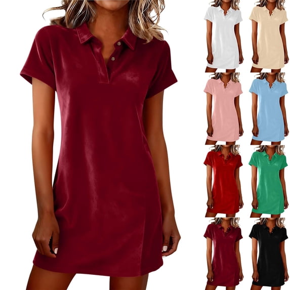 Feancey Velvet Dress Women Elegant Short Sleeve Cocktail Mini Dresses ...