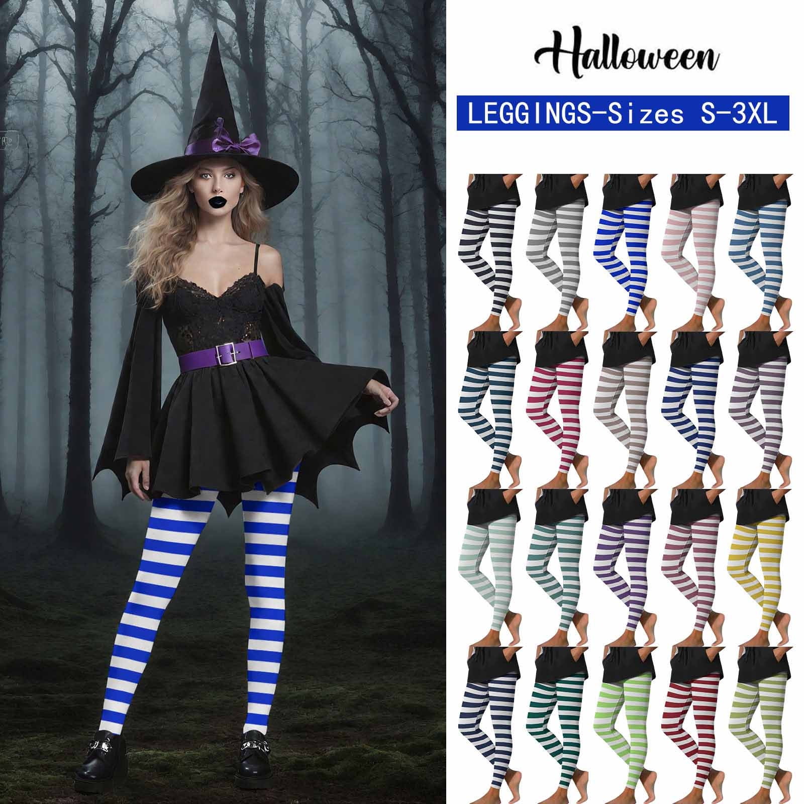 Feancey Womens Halloween Leggings Tummy Control Striped Yoga Pants Soft ...