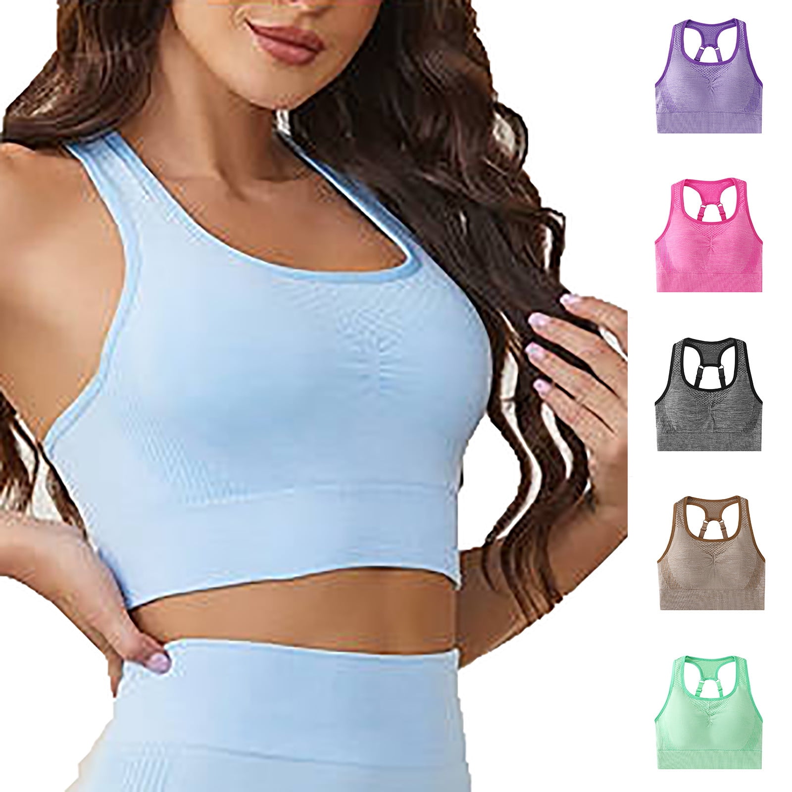 Feancey Workout Bras for Women Push up Wireless Brassiere Comfy ...