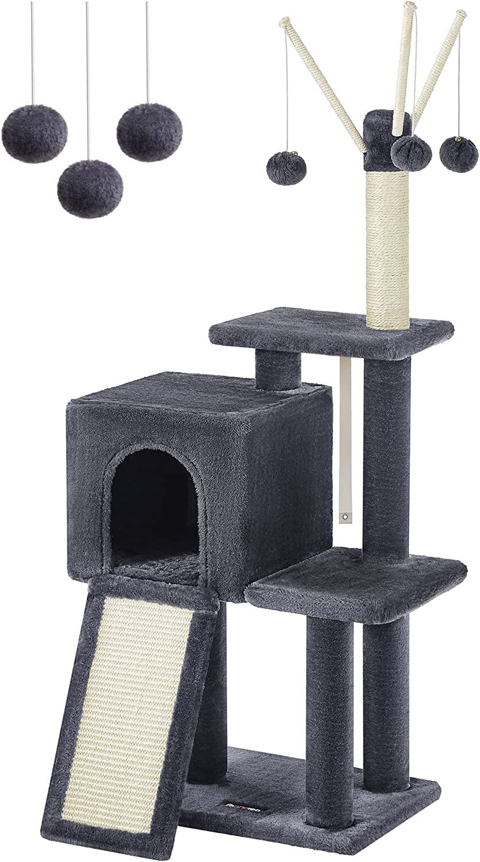 Feandrea Cat Tree, 46.5-Inch Cat Tower for Indoor Cats, Multi-Level ...