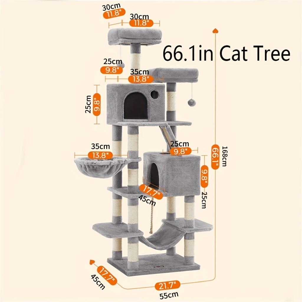 [Feandrea Cat Tree] Feandrea Large Cat Tree, 66.1/44.1in Multi-Level ...