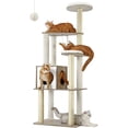 Feandrea 65-Inch Cat Tree, Multi-Level Condo with 5 Scratching Posts ...