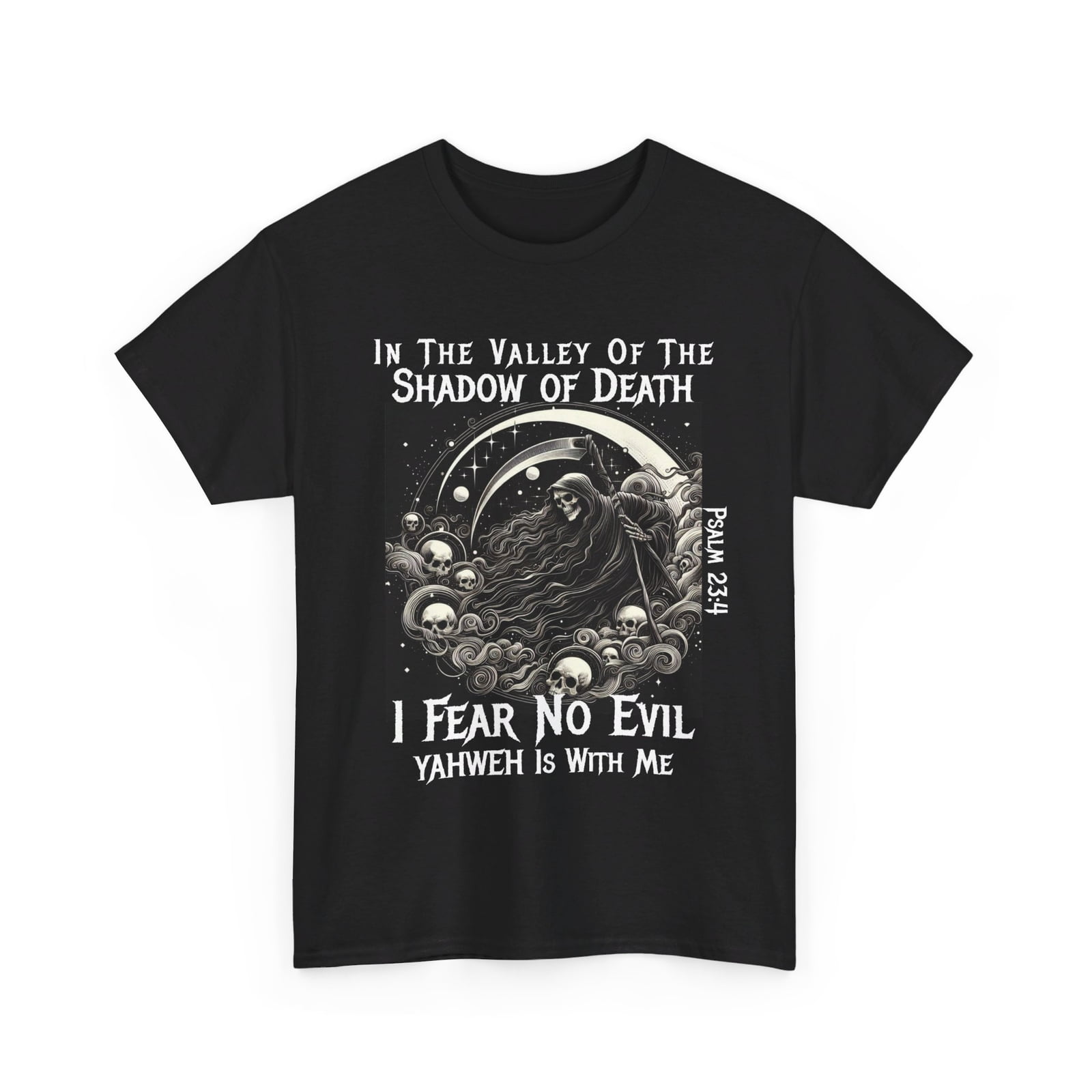 Fear No Evil Christian Tshirt Jesus Rad Faith Bible Verse God Grim ...
