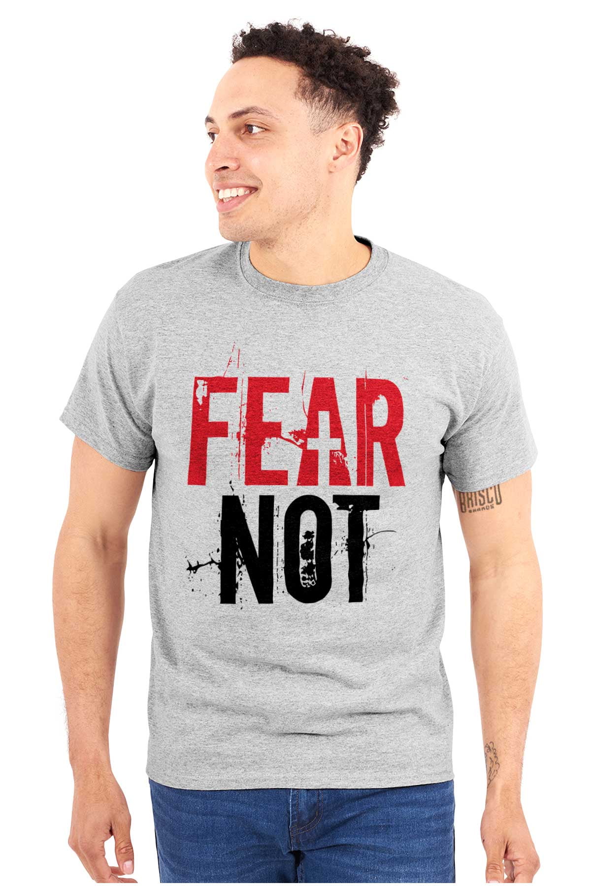 Fear Not Paint Splatter Christian Men's Graphic T Shirt Tees Brisco ...