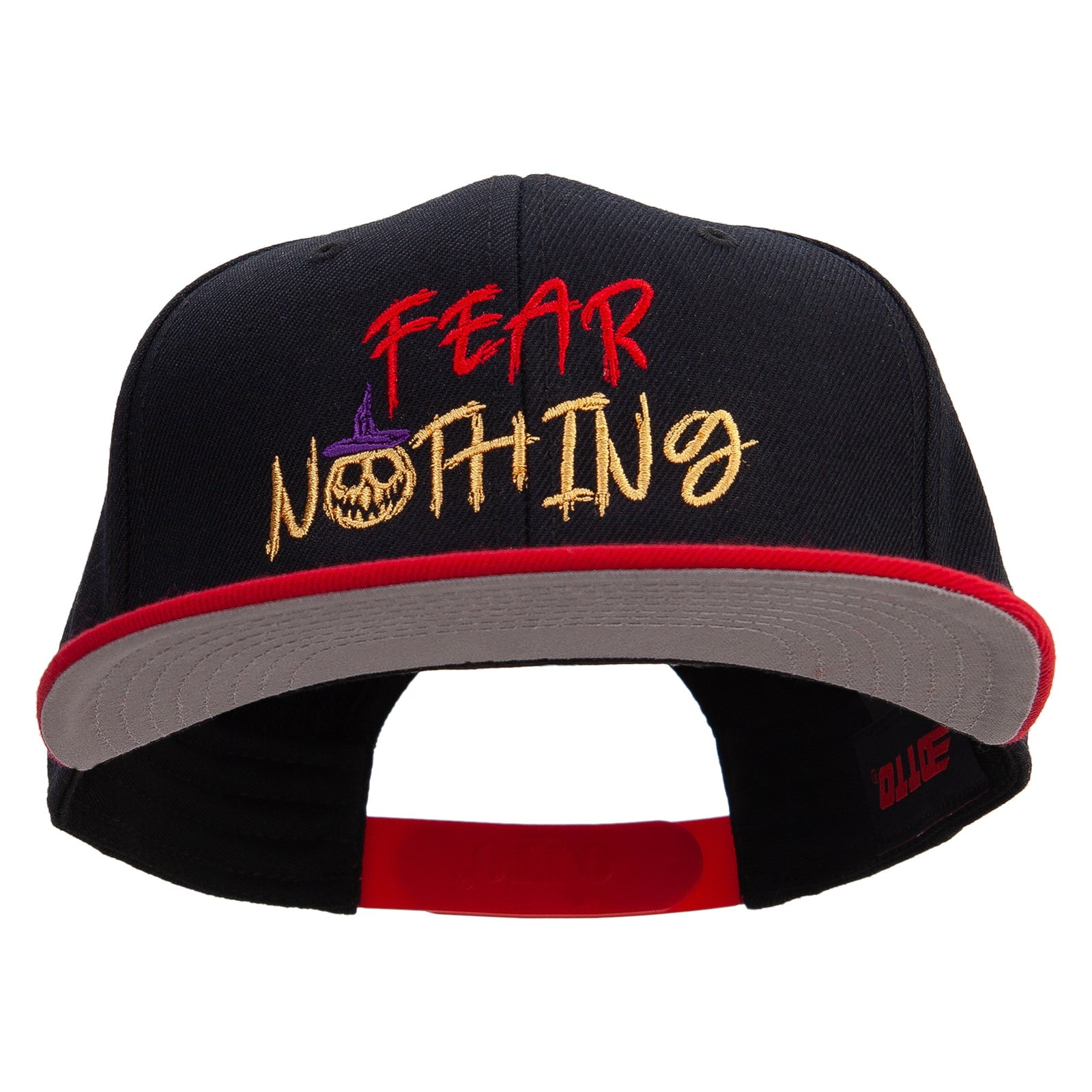 Fear Nothing Embroidered Wool Blend Flat Visor Pro Style Snapback Cap ...