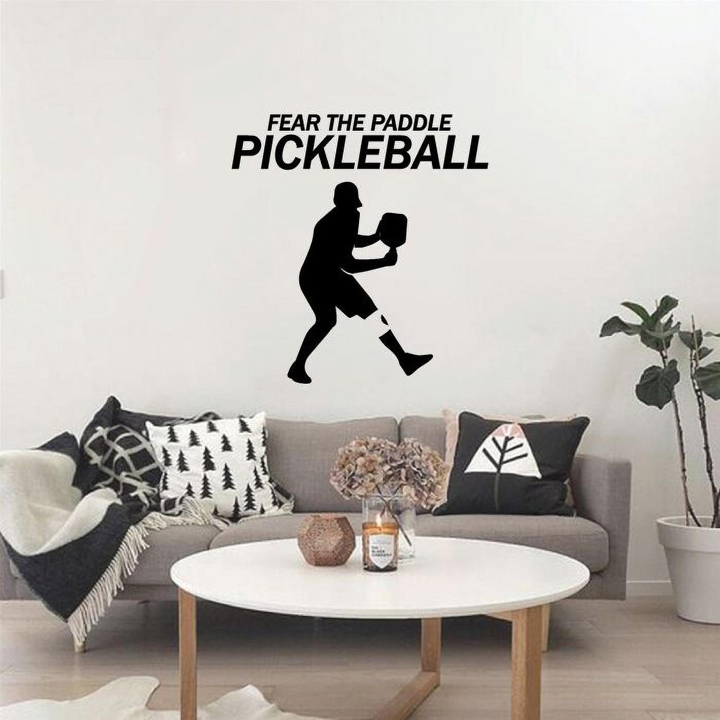 Fear The Paddle Quote Pickleball Player Silhouette Vinyl Wall Sticker ...