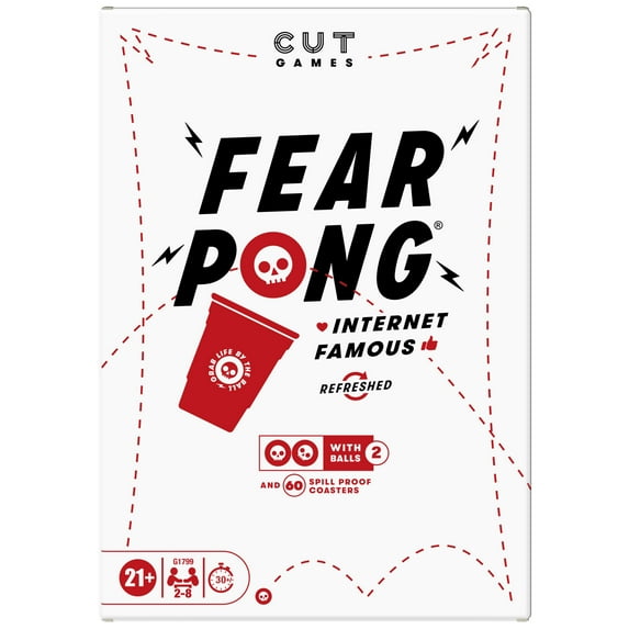 Fear Pong Adult Party Game by Cut for Wild Pong Game Nights, White ...