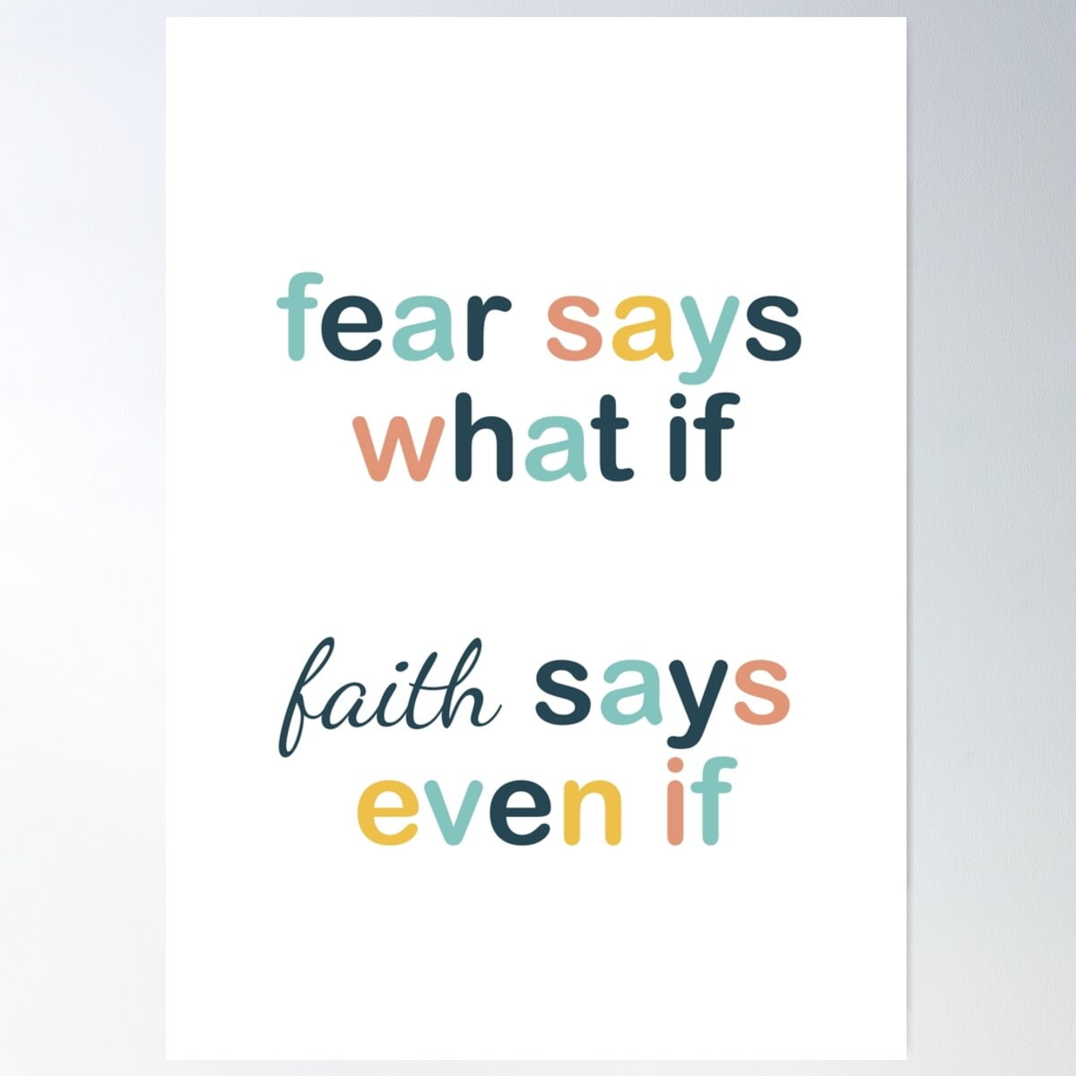 Fear Says "What If", Faith Says "Even If" - Trust Jesus! Poster Wall ...
