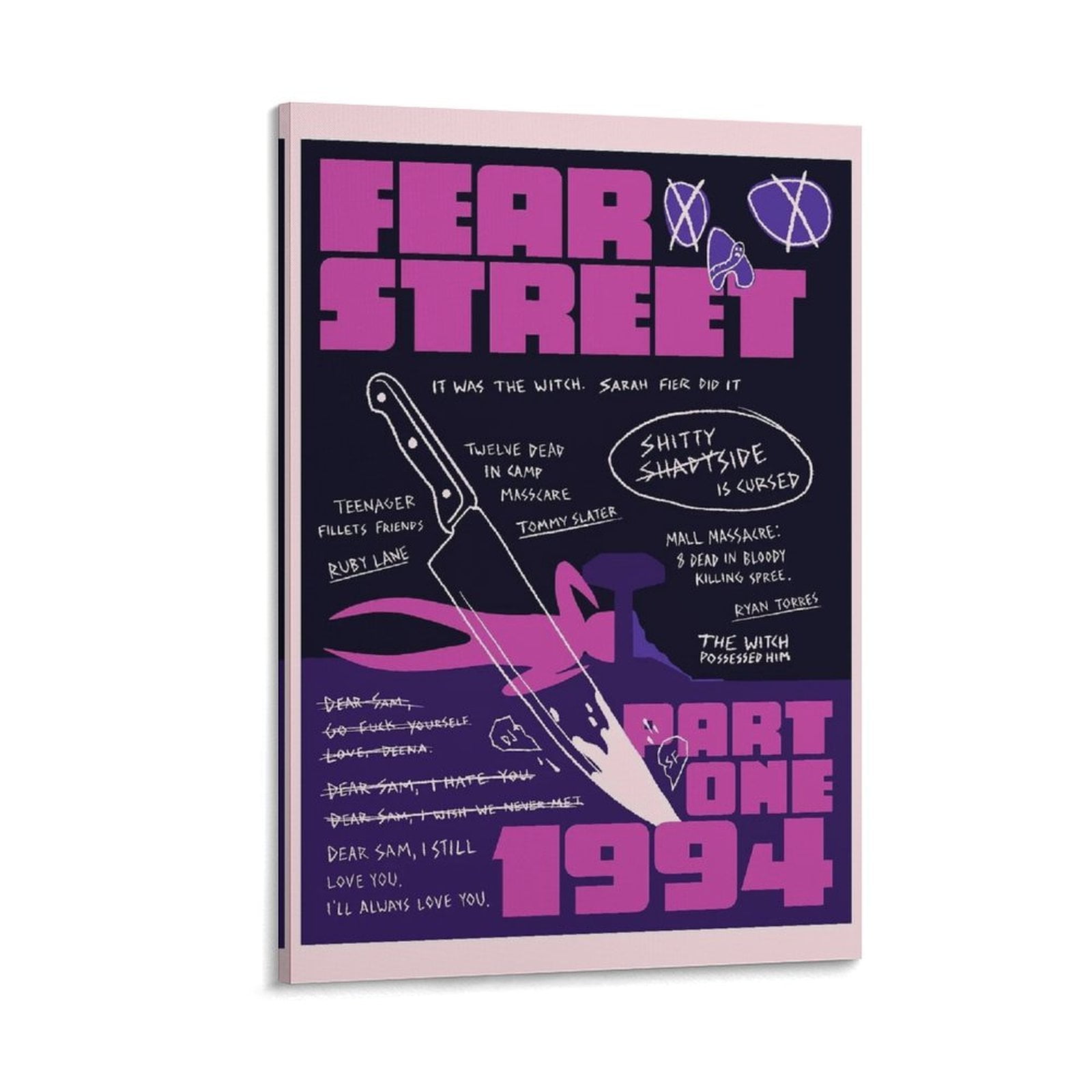 Fear Street Part 1994 Horror Movie Posters (2) Canvas Poster Wall Art ...