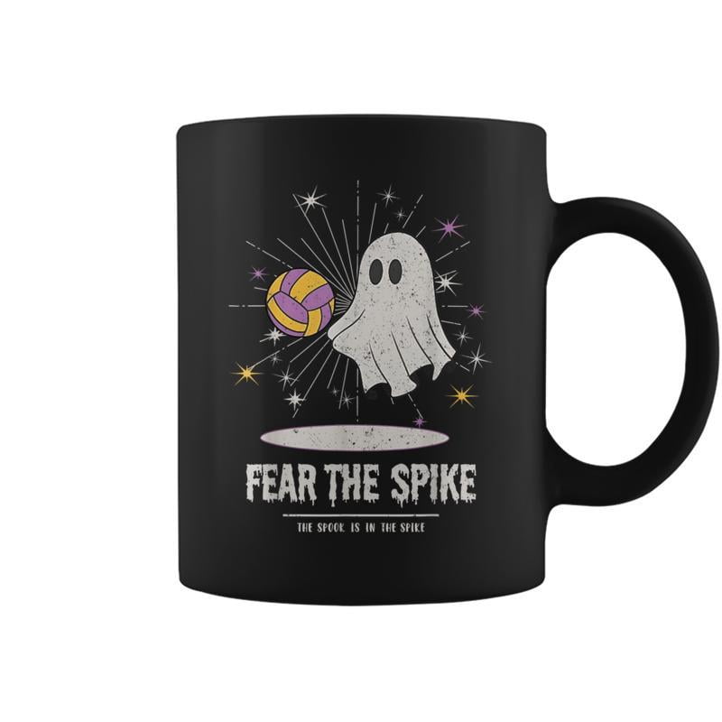 Fear The Spike Spooky Ghost Playing Volleyball Player Sports Coffee ...