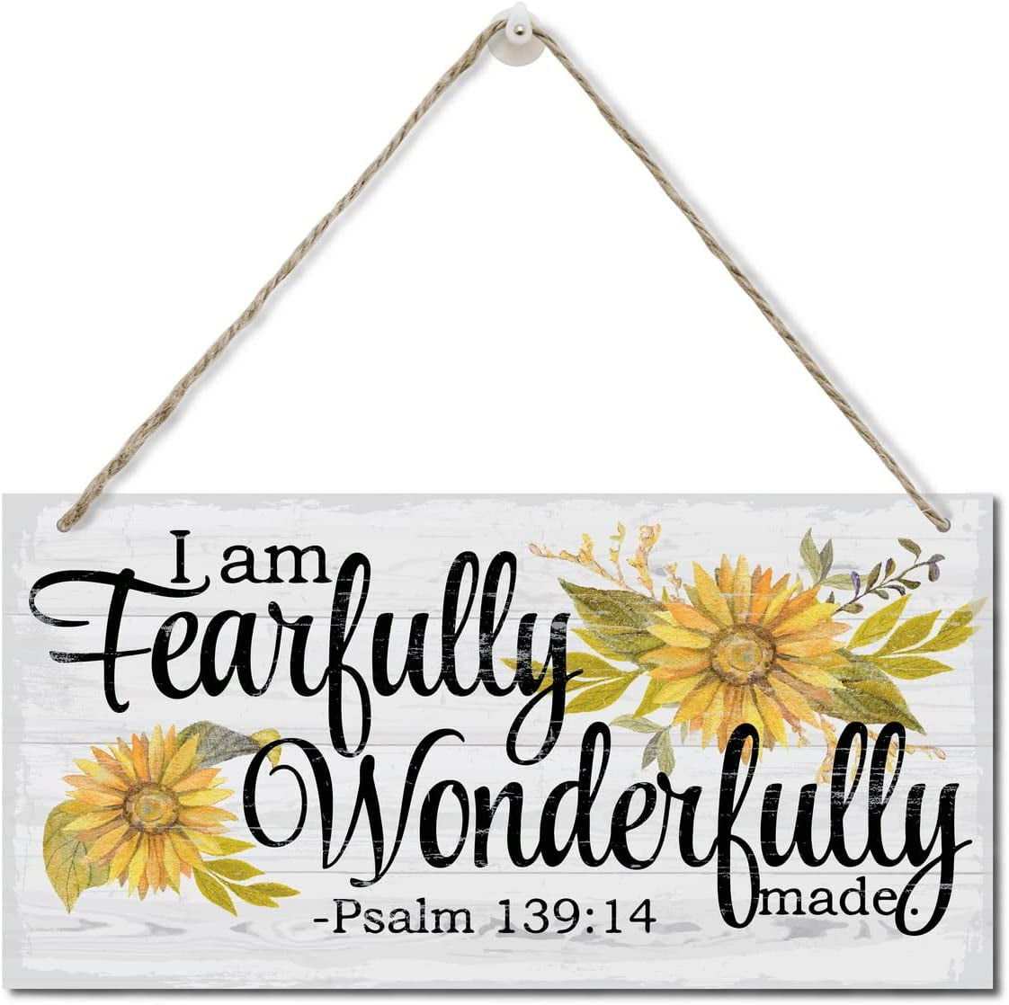 Fearfully & Wonderfully Made Sunflower Wood Wall Wood Plaque Sign Wall ...