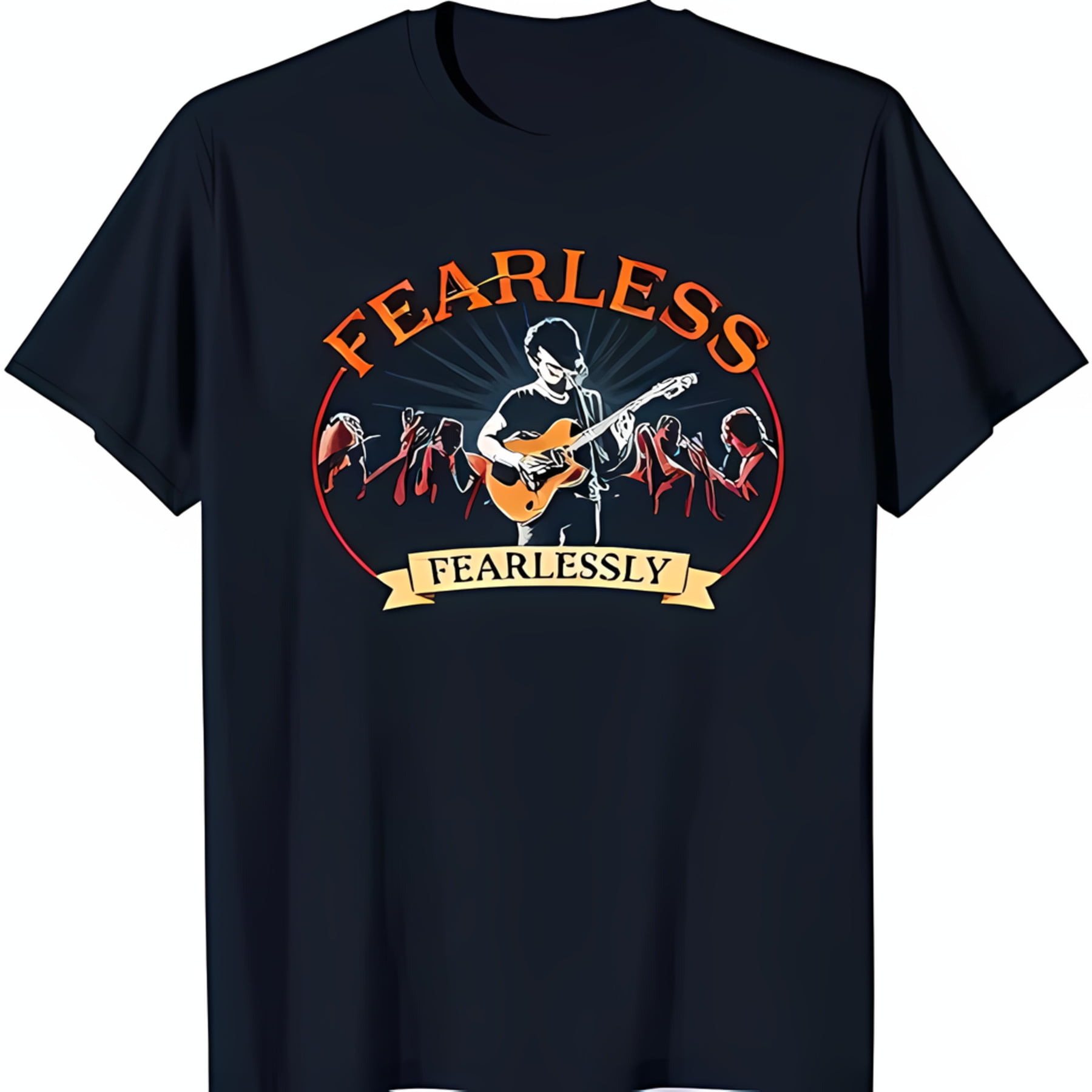 Fearless Band Graphic Black T-Shirt Bold Stage Design for Music Lovers ...