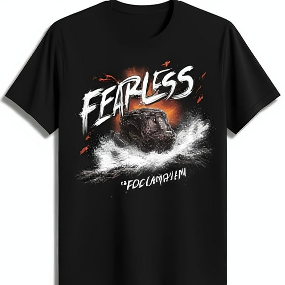 Fearless Black T-Shirt with Artistic Vehicle Graphic & FOC CAMAYHEM ...