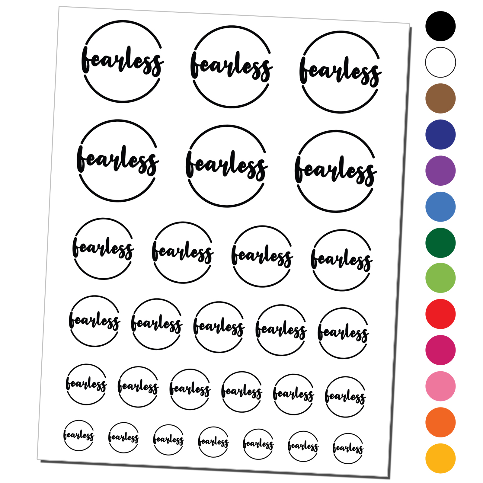 Fearless Cursive Text Water Resistant Temporary Tattoo Set Fake Body ...