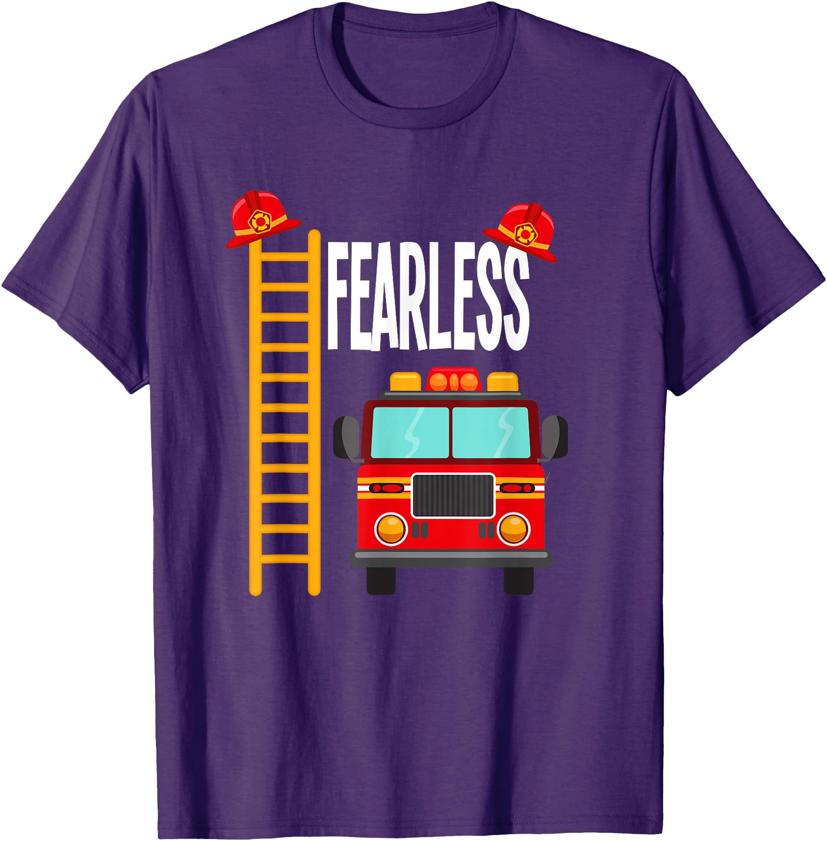 Fearless Firefighter Fire Truck Softstyle Unisex T-Shirt,Purple Color ...