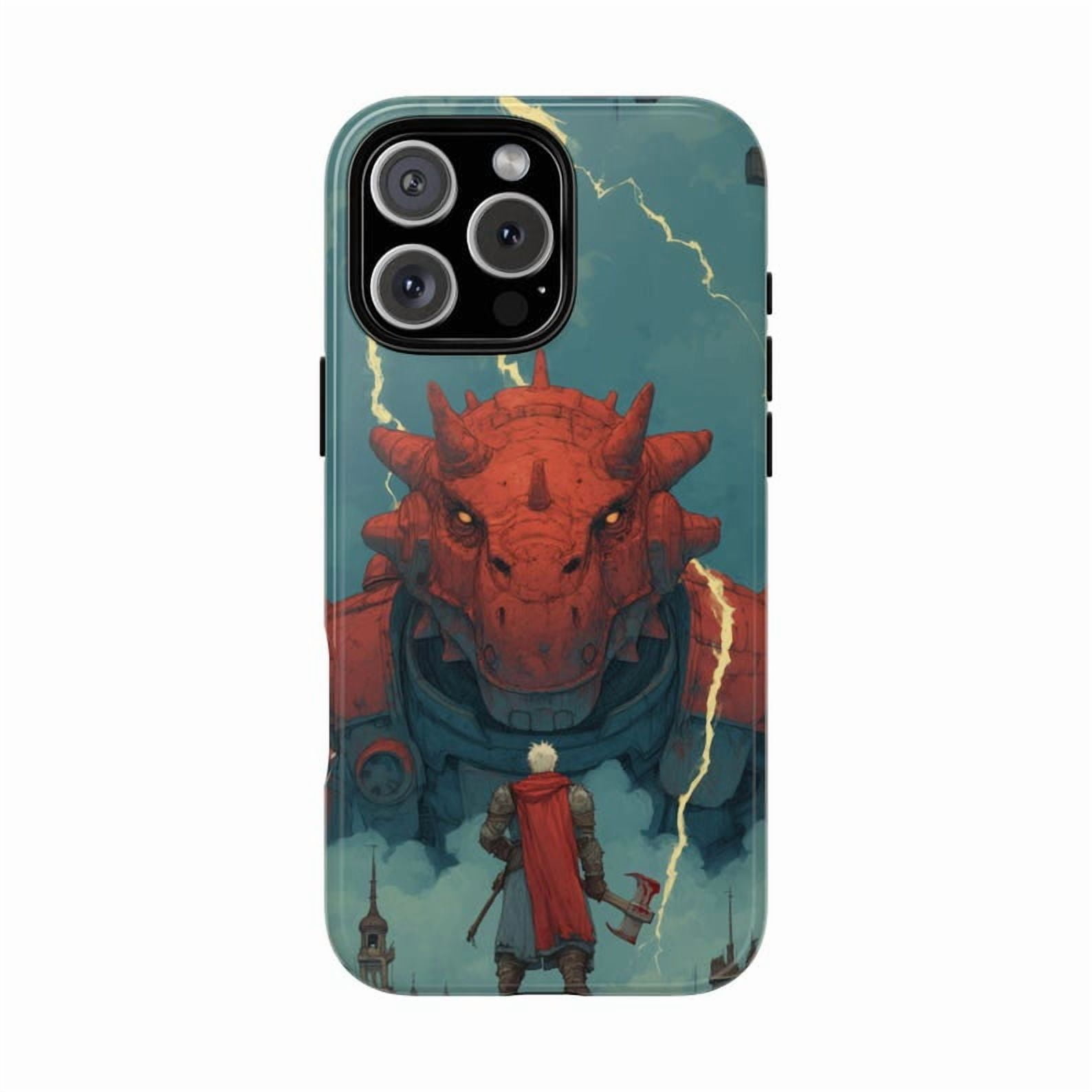 Fearless Hero Fighting Mech Dragon Warrior Fantasy Scene Phone Case for ...