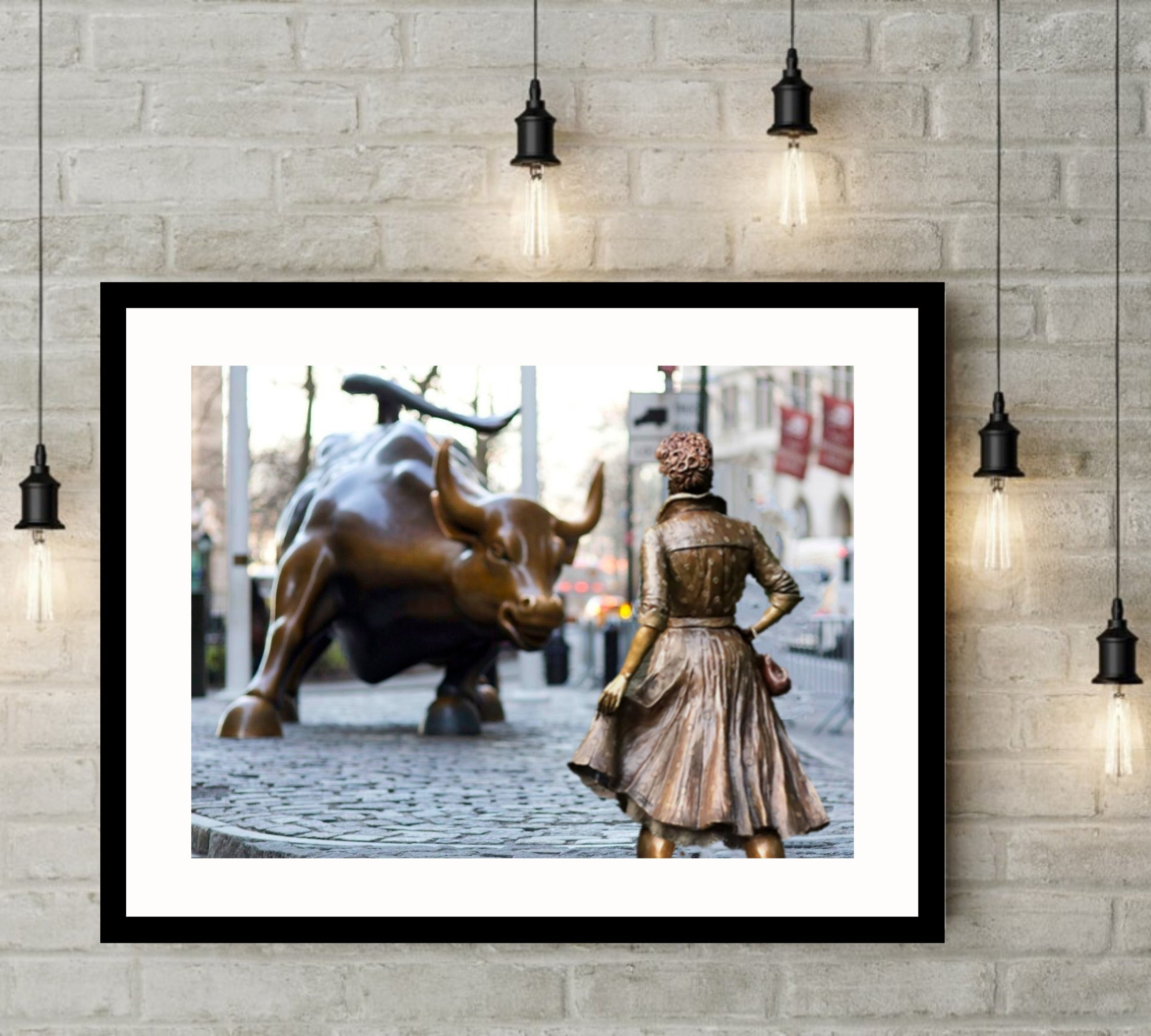 Fearless Woman Feminist Home Fearless girl statue street bull - Walmart.com