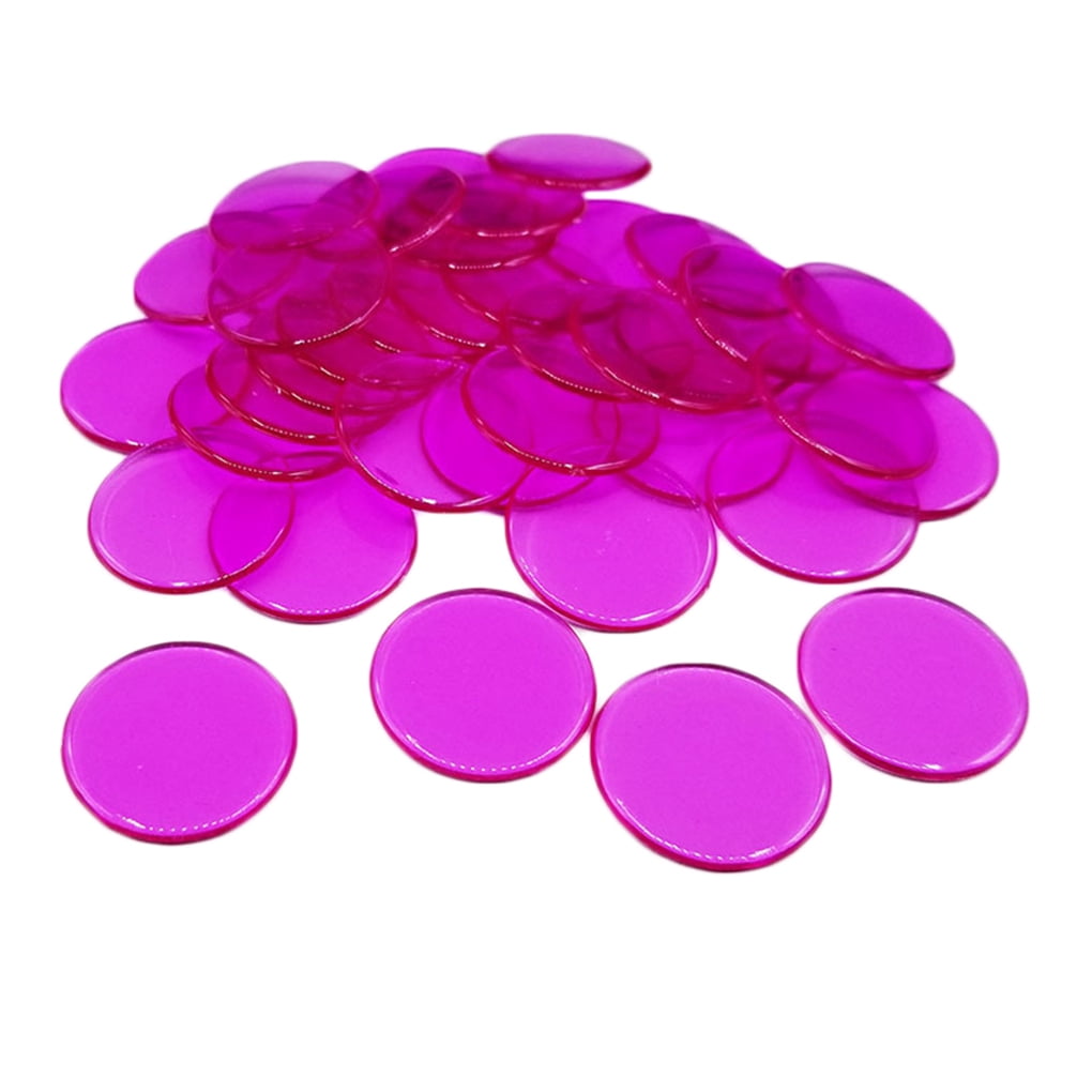 Fearlessin 100 Pcs 19mm Creative Gift Plastic Chips Bingo Markers Token ...