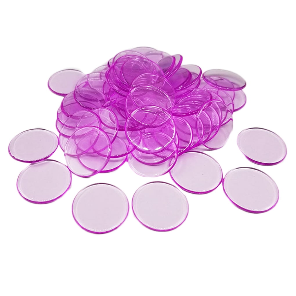 Fearlessin 100 Pcs 19mm Creative Gift Plastic Chips Bingo Markers Token ...