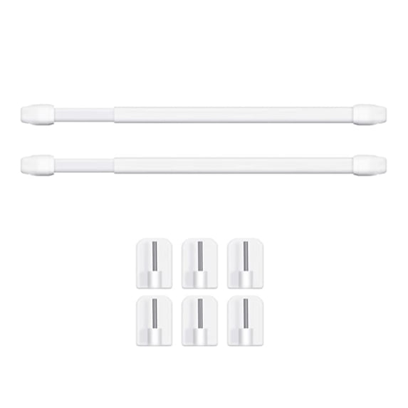 Fearlessin Adjustable Curtain Rods, No Drilling, 15.75-27.56 Inches ...
