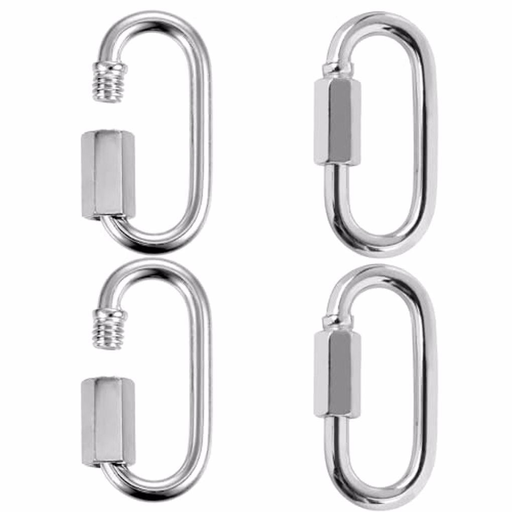 Fearlessin 4pcs/set Quick Link Metal Carabiner Chain Connectors Heavy ...