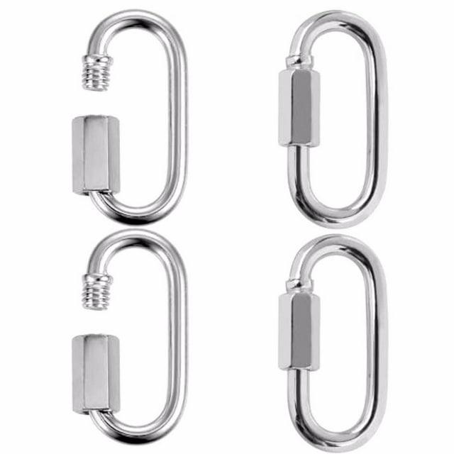 Fearlessin 4pcs/set Quick Link Metal Carabiner Chain Connectors Heavy ...