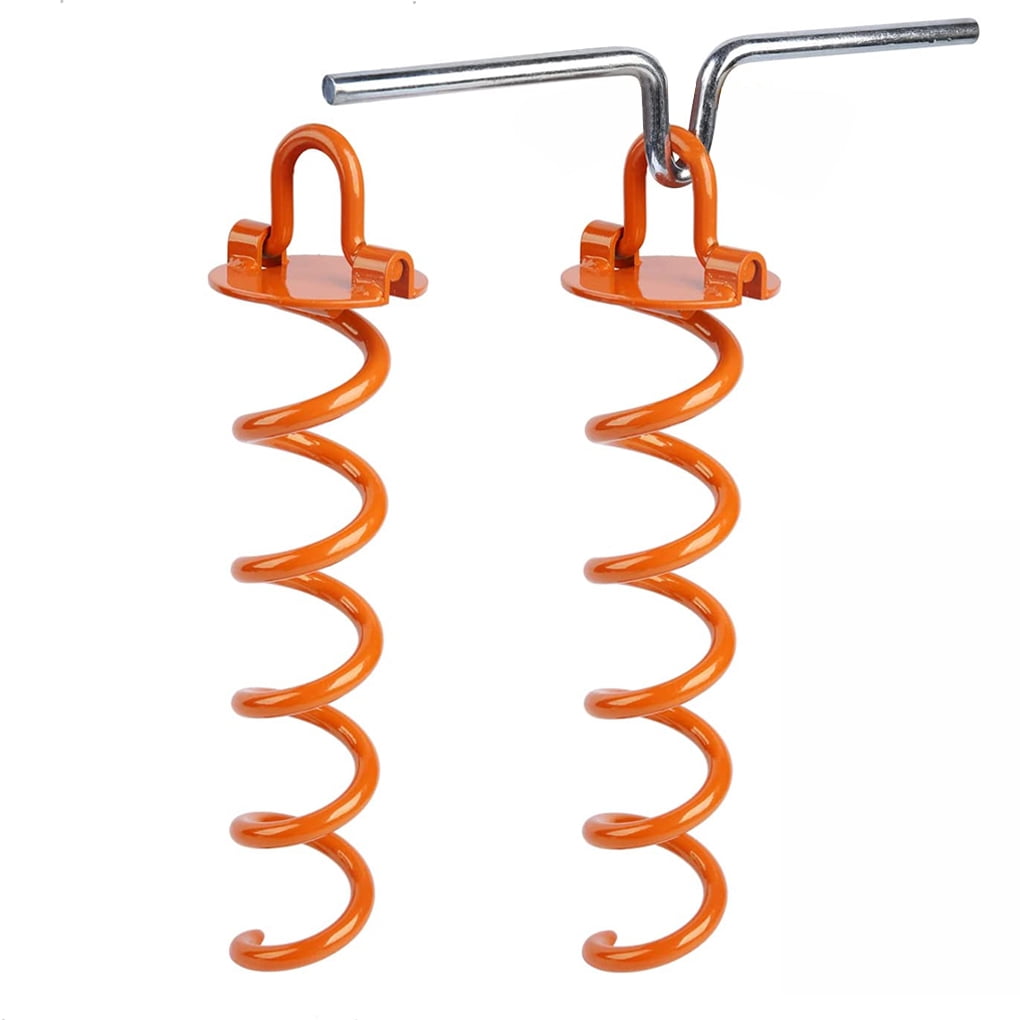 Fearlessin Iron Trampoline Ground Stakes Portable Spiral Fixing Spikes ...
