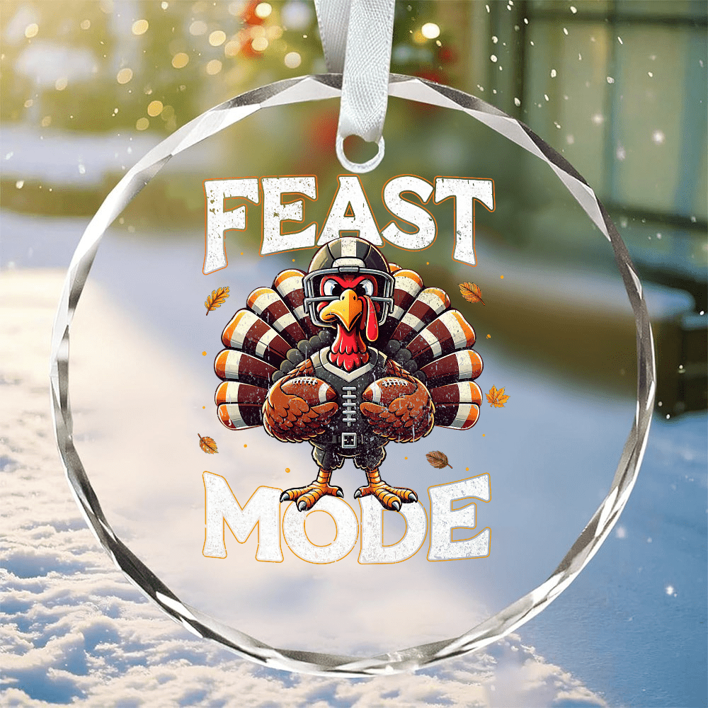 Feast Mode Turkey Vintage Football Thanksgiving Boys Ornament Home ...