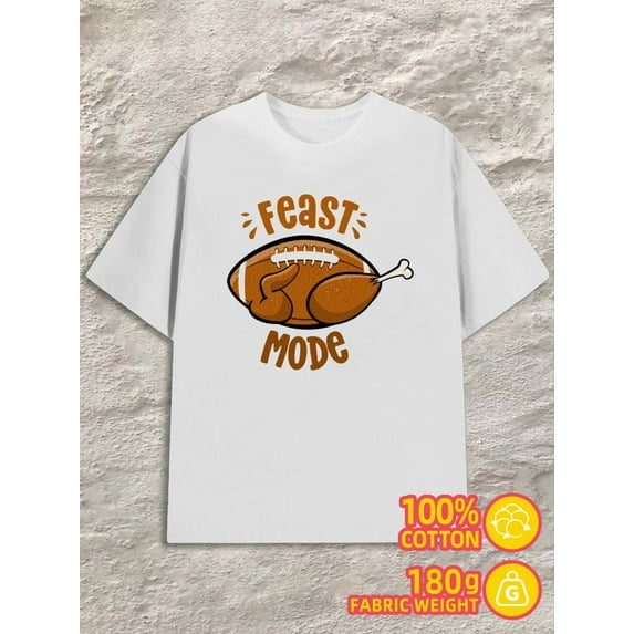 Feast Mode men white 180G 100% Cotton perfect for summer outdoor ...