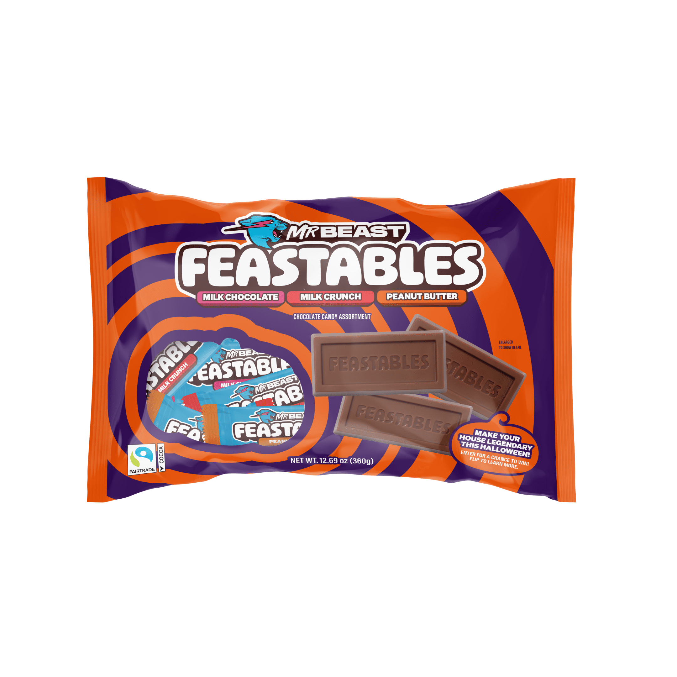 Feastables Halloween Milk Chocolate Assorted Variety pack, 30 Bars 360g Plastic Bag - Walmart.com