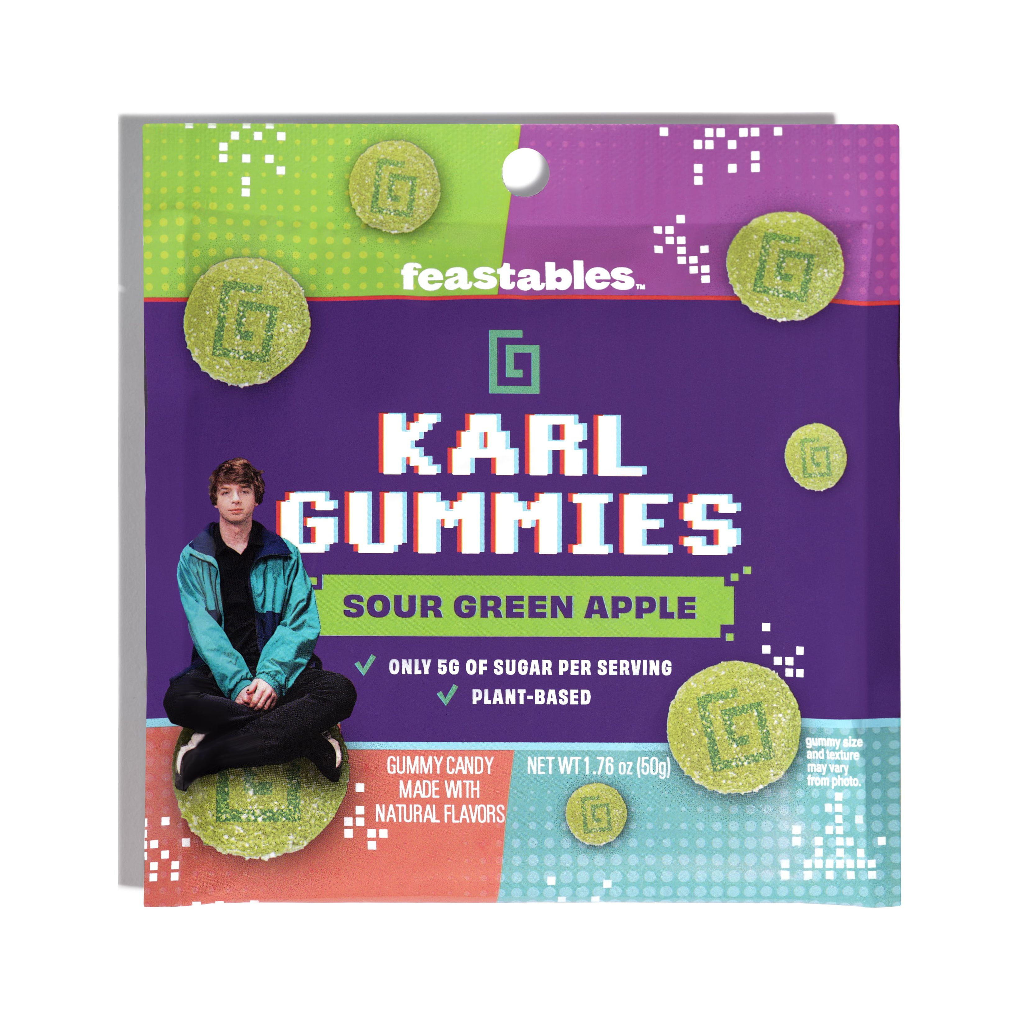 Feastables Karl Sour Green Apple Gummies, 1.8 oz (50g), 1 Bag - Walmart.com