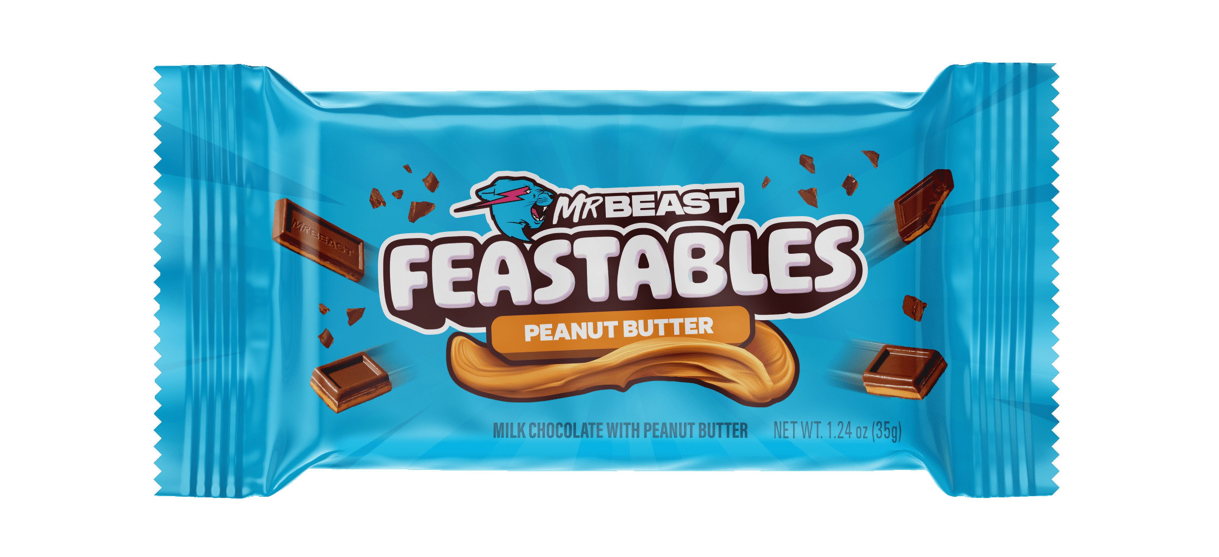 Feastables Mr Beast Deez Nutz Peanut Butter Milk Chocolate Bar, 1.24 oz ...