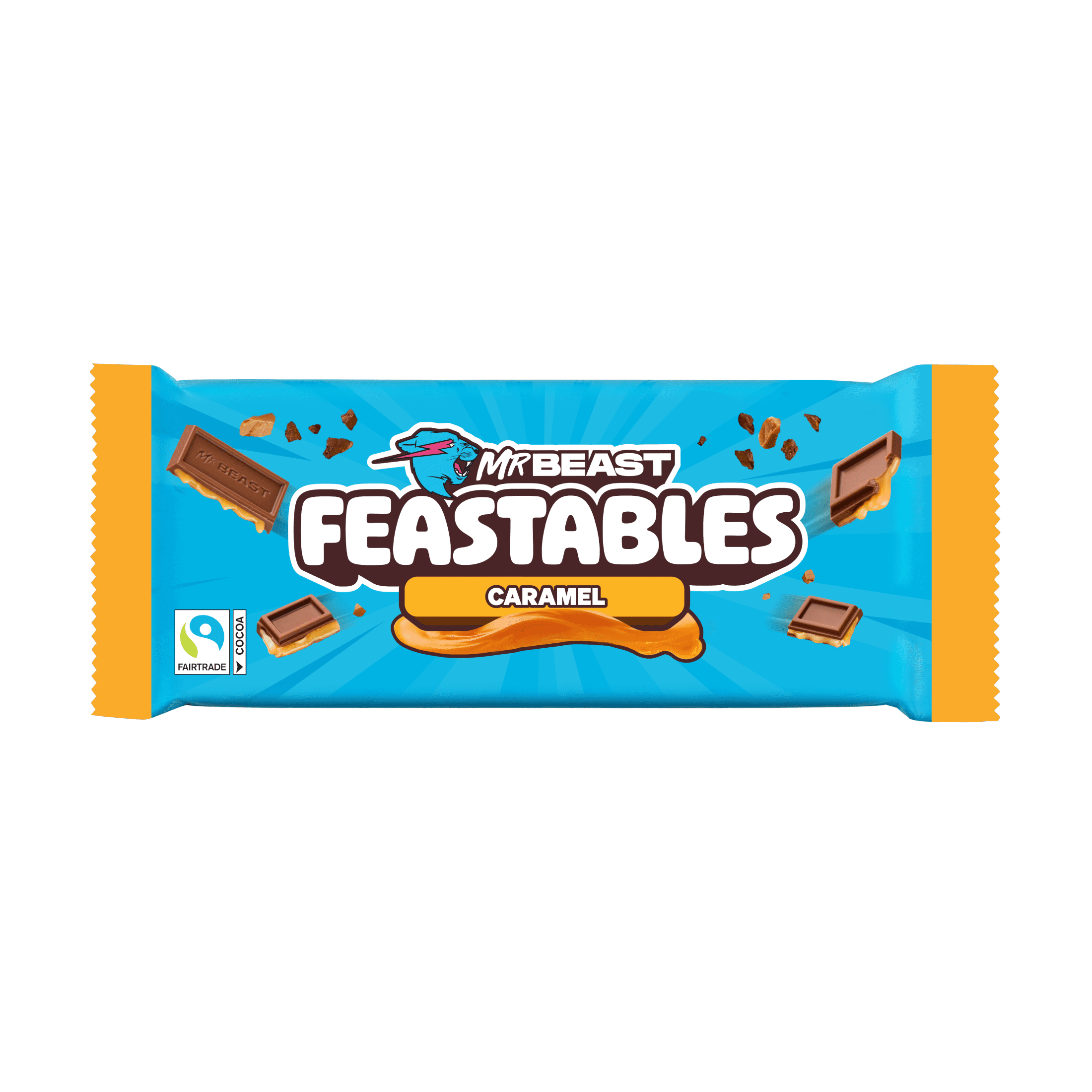 Feastables MrBeast Milk Chocolate Caramel Bar, 2.1 oz (60g), 1 Count - Walmart.com