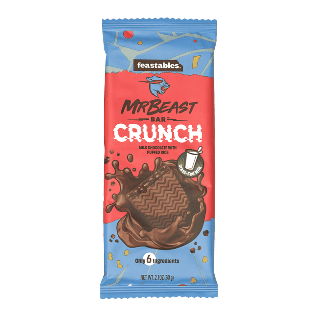 Feastables MrBeast Milk Chocolate Crunch Bar, 2.1 oz (60g), 1 Count - Walmart.com