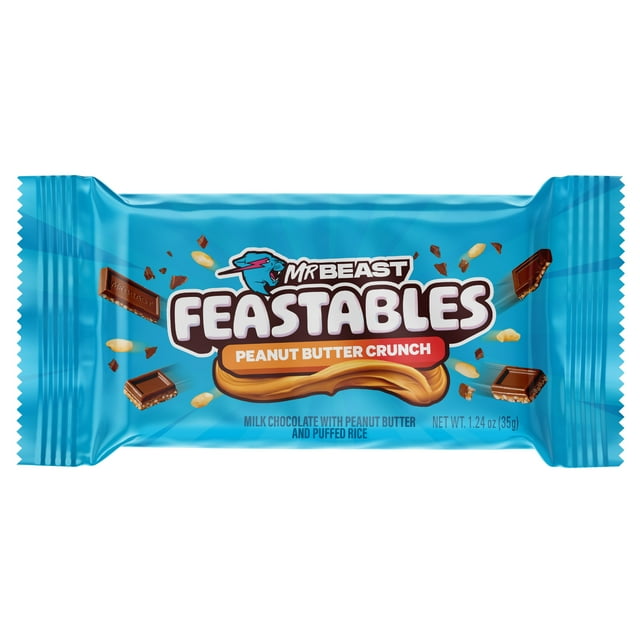 Feastables MrBeast Real Food Snack - Peanut Butter Chocolate Crunch Bar ...