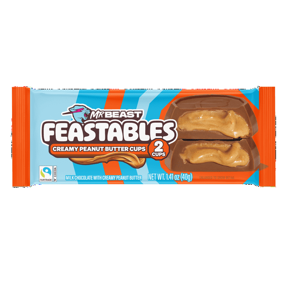 Feastables MrBeast Peanut Butter Cups, 1.41 oz (35g), 2 Count - Walmart.com