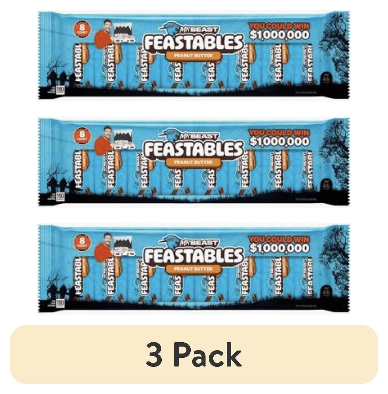 (1 pack) Feastables Peanut Butter Bars 8 ct 1.28 OZ TOTAL 9.9 OZ MR ...