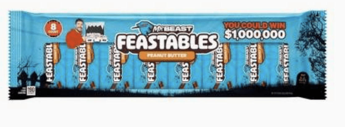 Feastables Peanut Butter Bars 8 ct 1.28 OZ TOTAL 9.9 OZ MR BEAST ...