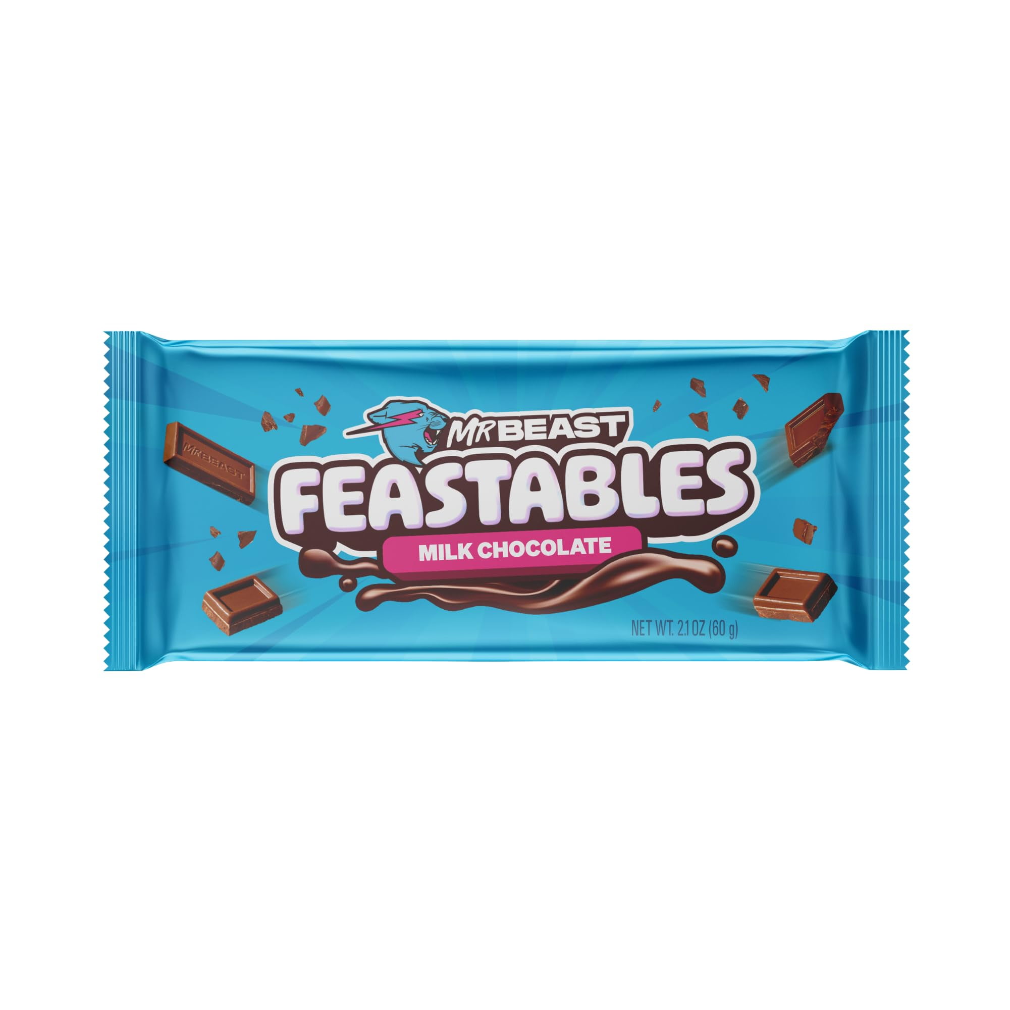 Feastables by MrBeast Milk DMF15 Chocolate KING Size Chocolate Bar, 2 ...